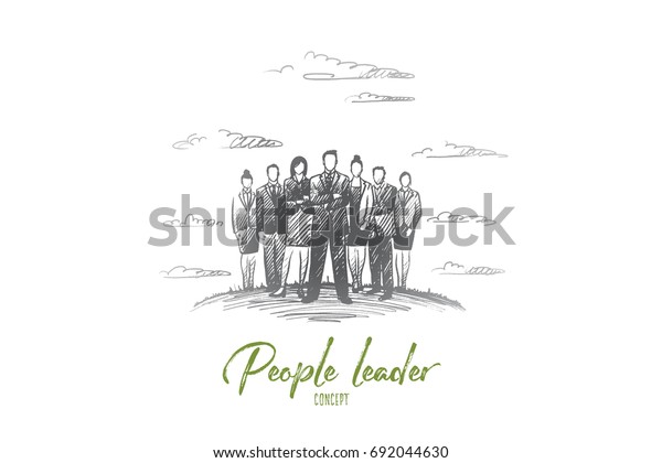 People Leader Concept Hand Drawn Group Stock Vector (Royalty Free ...