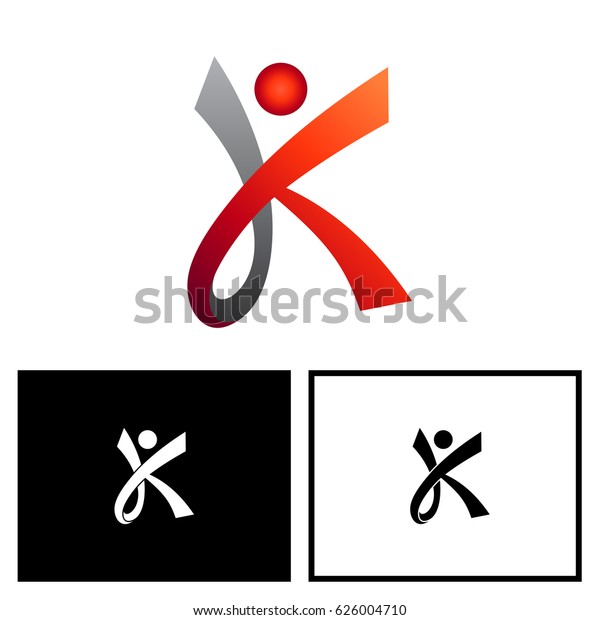 People Letter K Logo Template Creative Stock Vector (Royalty Free ...