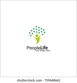 People Life Vector Logo Design Template: เวกเตอร์สต็อก (ปลอดค่า ...