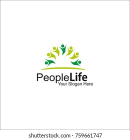 People Life Vector Logo Design Template Stock Vector (Royalty Free ...