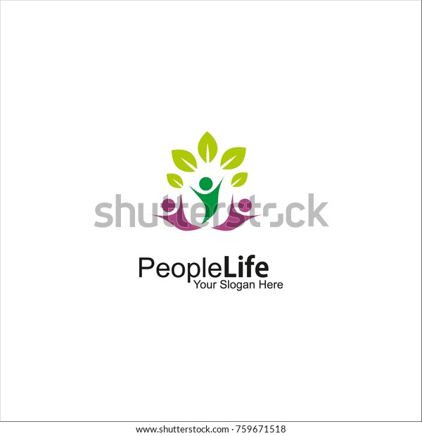 People Life Vector Logo Design Template Stock Vector (Royalty Free ...