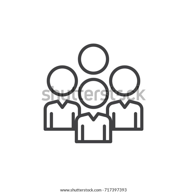 People Line Icon Outline Vector Sign 库存矢量图（免版税）717397393