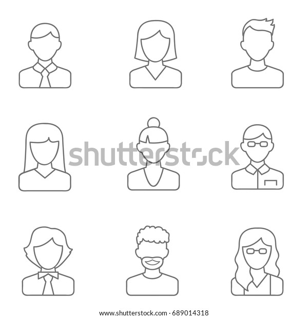 People Line Icons Vector Illustration Simple Stock Vector (Royalty Free ...