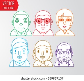 People Line Icons Vector People Set Stock Vector (Royalty Free ...