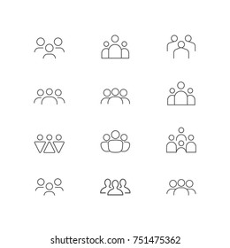 People Line Vector Icon Set Persons Stock Vector (Royalty Free ...