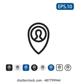 People Location Icon Vector Illustration Stock Vector (Royalty Free ...