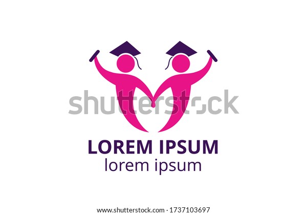 People Logo Design Template Child Students Stock Vector (Royalty Free ...