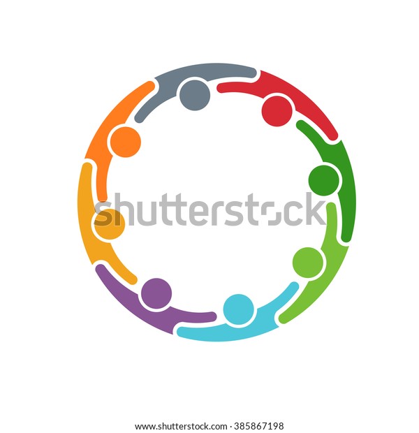 People Logo Group Eight Persons Circle Stock Vector (Royalty Free ...