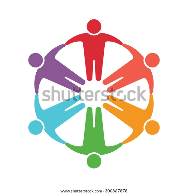 People Logo Group Six Persons Stock Vector (Royalty Free) 300867878
