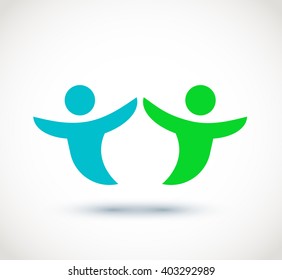 People Team Logo Two Abstract Human Stock Vector (Royalty Free ...