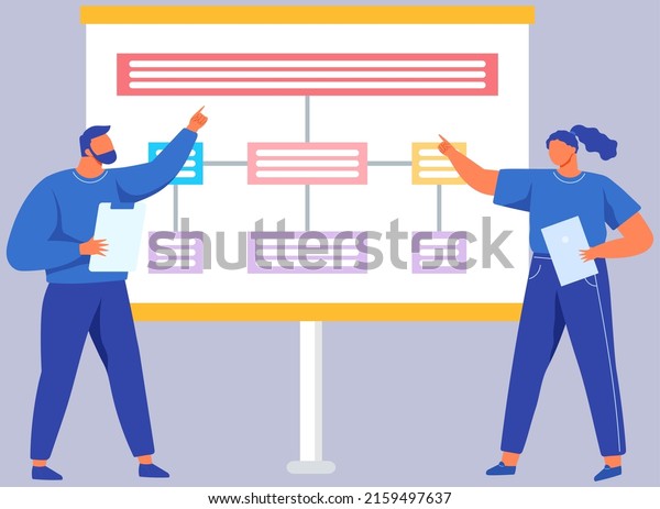 People Looking Flow Diagram Drawn On: เวกเตอร์สต็อก (ปลอดค่าลิขสิทธิ์ ...