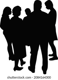 People Making Chat Silhouette Vector Stock Vector (Royalty Free ...