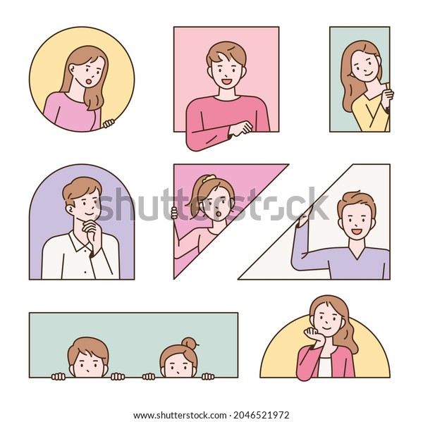 People Making Various Expressions Various Types Stock Vector (Royalty ...