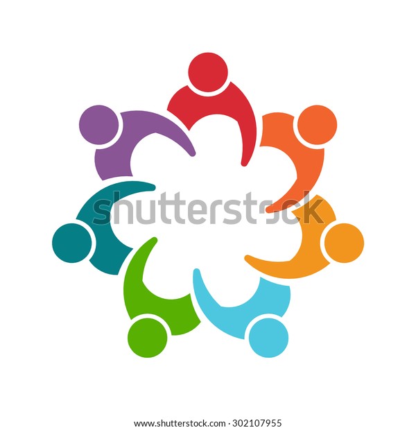 People Man Logo Group Seven Persons Stock Vector (Royalty Free) 302107955