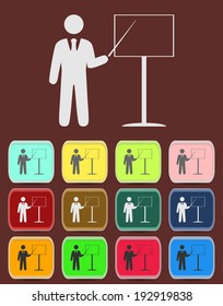 People Man Person Pointer Board Icon Stock Vector (Royalty Free ...