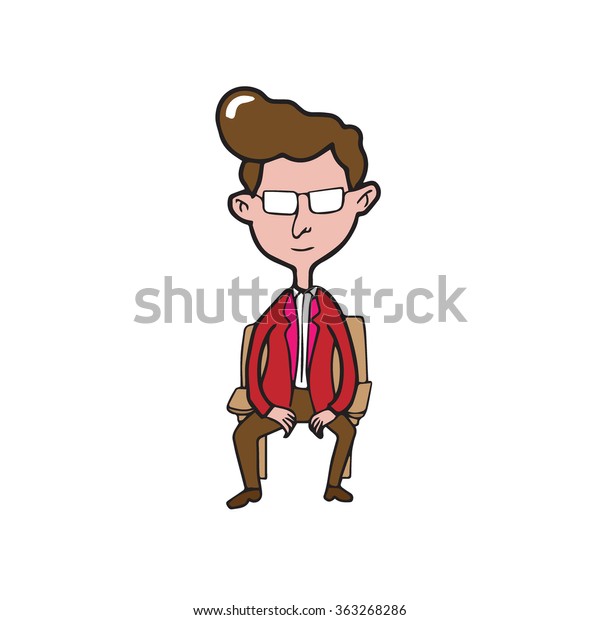 People Man Sitting On Bench Cartoon Stock Vector (Royalty Free ...