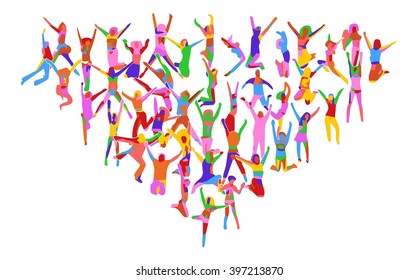 People Many Vector Silhouettes Stock Vector (Royalty Free) 397213870 ...