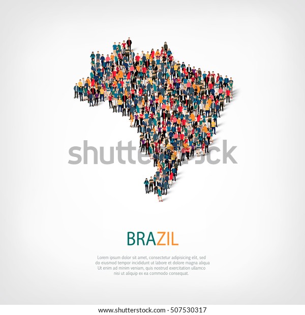 People Map Country Brazil Vector Stock Vector (Royalty Free) 507530317