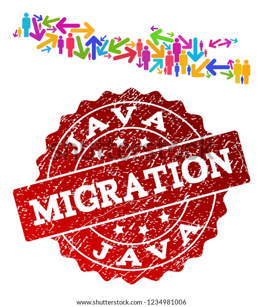 People Migration Traffic Collage Mosaic Map Stock Vector (Royalty Free ...