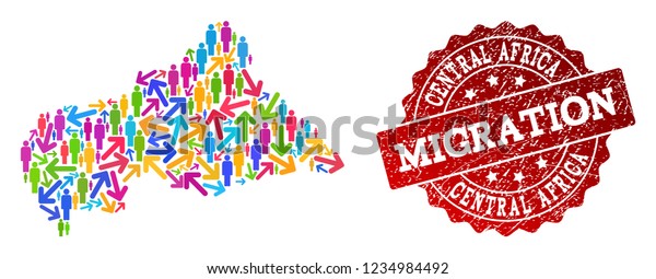 People Migration Traffic Collage Mosaic Map Stock Vector (Royalty Free ...