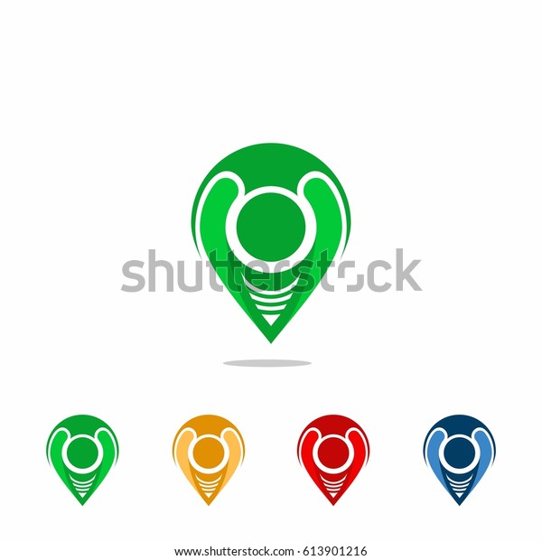 People Navigation Logo Design Creative Pin Stock Vector (Royalty Free ...