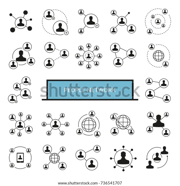 People Network People Connection Icons Stock Vector (Royalty Free ...