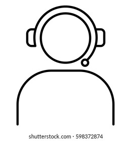 People Operator Icon White Contour Vector Stock Vector (Royalty Free ...
