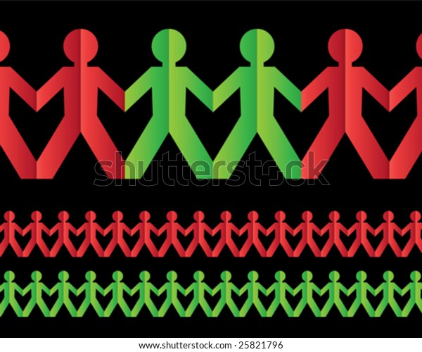 People Paper Chain Stock Vector (Royalty Free) 25821796 | Shutterstock