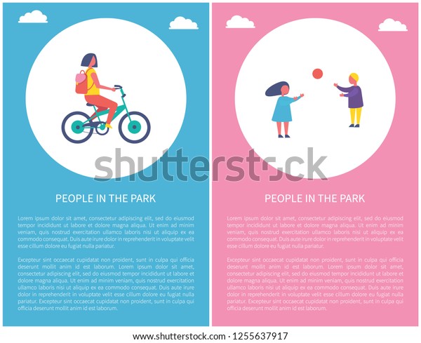 People Park Cartoon Vector Posters Text Stock Vector (Royalty Free ...