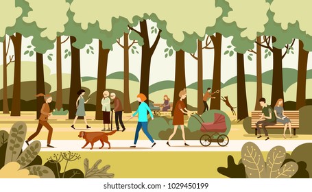 People Parkvector Illustration: vetor stock (livre de direitos ...