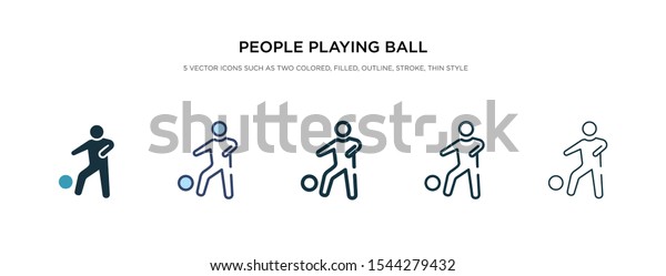 People Playing Ball Icon Different Style Stock Vector (Royalty Free ...
