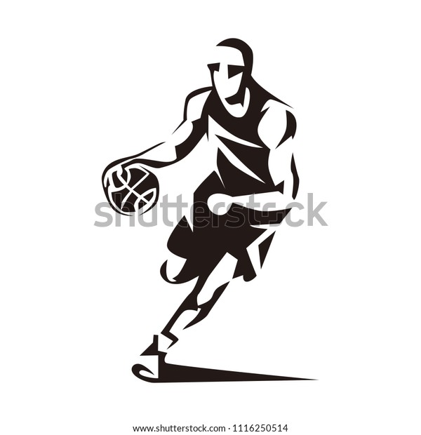 People Playing Basketball Vector Logo Stock Vector (Royalty Free ...