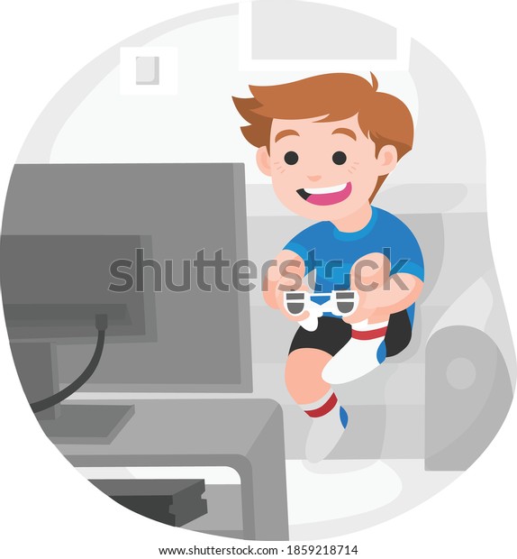 People Playing Video Game Vector Illustration Stock Vector (Royalty ...