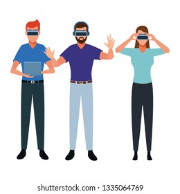 People Playing Virtual Reality Stock Vector (Royalty Free) 1335064769