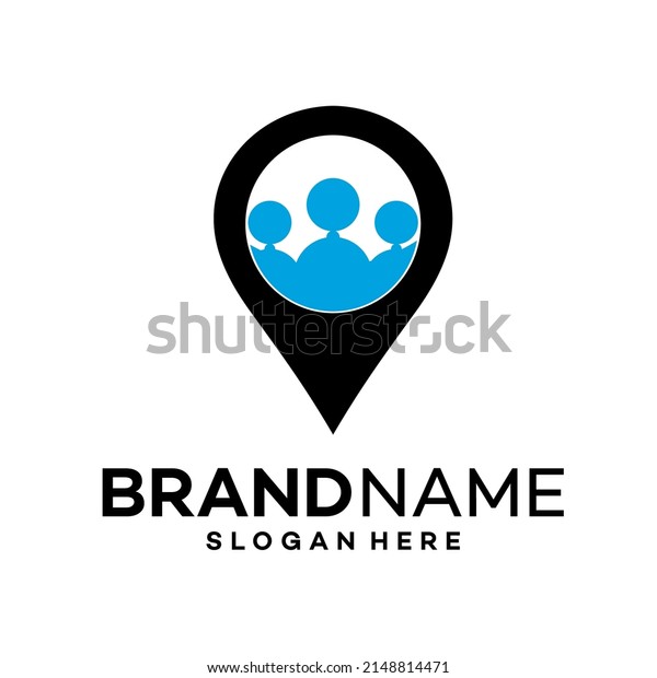 People Point Icon Logo Design Template Stock Vector (Royalty Free ...