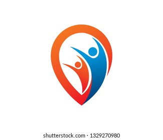 People Point Logo Template Icon Symbol 스톡 벡터(로열티 프리) 1329270980 ...