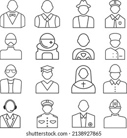 People Profession Icon Set Simple Stock Vector (Royalty Free ...