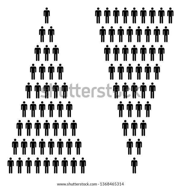People Pyramid Icon Set Black Isolated : image vectorielle de stock ...