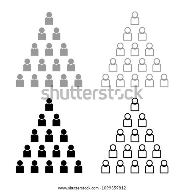 People Pyramid Icon Set Grey Black Stock Vector (Royalty Free ...