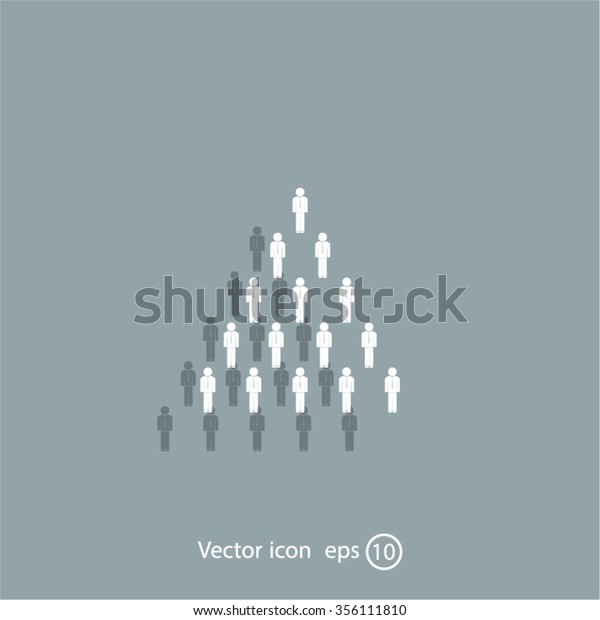 People Pyramid Vector Illustration Team Leader Stock Vector (Royalty ...