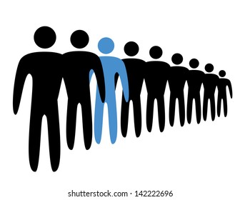 Abstract People Queue Teamwork Buyers Queue Stock Vector (Royalty Free ...