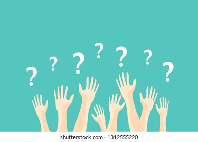 Raising Hands Asking Questions Stock Vector (Royalty Free) 675674257 ...