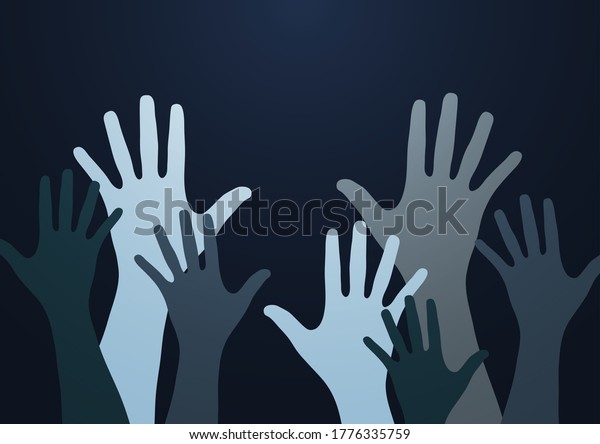 People Raise Their Hands Vote Their Stock Vector (Royalty Free ...