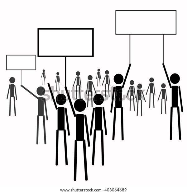 People Rally Protest Label Labels Crowd Stock Vector (Royalty Free ...