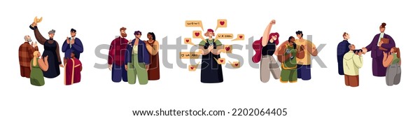 People Recognition Concept Respect Among Colleagues Stock Vector ...