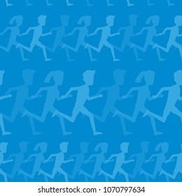 People Run Blue Background Stock Vector (Royalty Free) 1070797634 ...