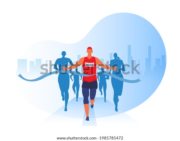 People Running Clothes On Marathon Race Stock Vector (Royalty Free ...
