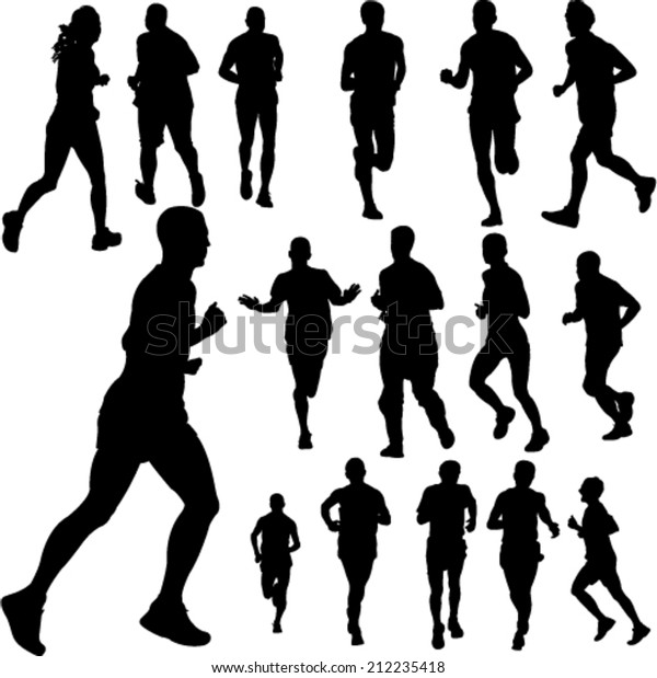 people running collection 2 - vector