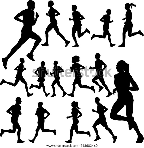 People Running Collection Vector Stock Vector (Royalty Free) 418683460 ...