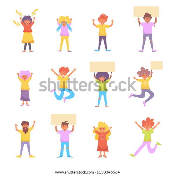 People Scream Vector Cartoon Isolated Art Stock Vector (Royalty Free ...